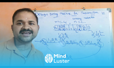 Learn Turing Machine for Subtraction of 2 numbers Unary integers TOC FLAT Theory of Computation ...