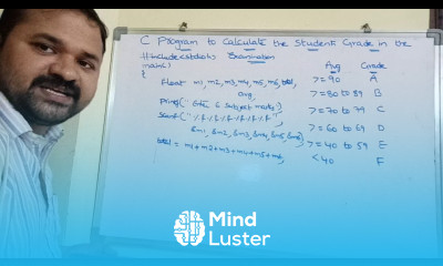 Learn student grade using else if ladder in c c program to find grade of a student using else if ...
