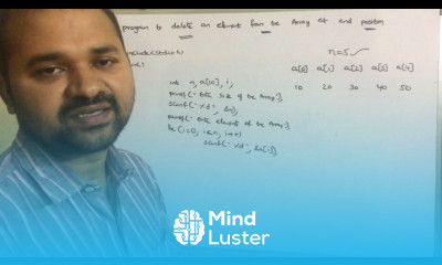 Learn C Program to delete an element from the array at end position ...