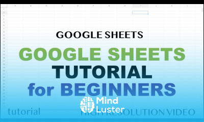 Learn Google Sheets Tutorial for Beginners Part 1 - Mind Luster