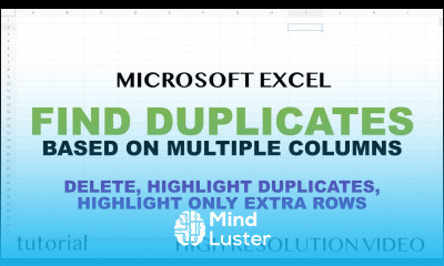Learn Excel Find Duplicate Rows Based on Multiple Columns - Mind Luster