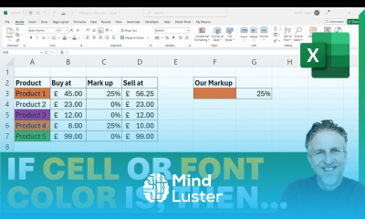 Learn IF Cell or Font is Colour X eg Red Then Return Value or Formula Cell Colour Formula Excel ...