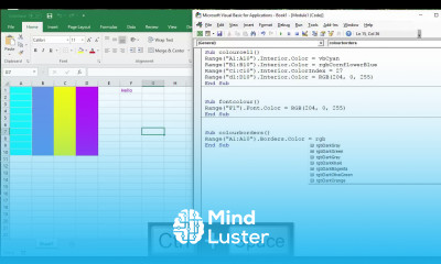 Learn How to Colour Excel Cells Font and Border with VBA Macro - Mind ...