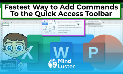 Learn Quickly Customize the Quick Access Toolbar in Excel Word and PowerPoint - Mind Luster