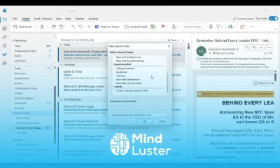 Learn Outlook Tutorial Find messages faster with Search Folders - Mind Luster