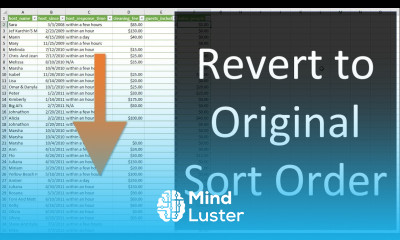 Learn How To Retain Or Revert Back To Original Sort Order In Excel - Mind Luster