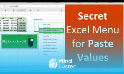 Learn Quickly Paste Values In Excel With This Right click Trick - Mind Luster