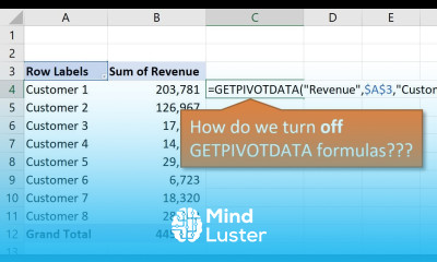 Learn How to Turn Off GetPivotData for Excel Pivot Tables - Mind Luster