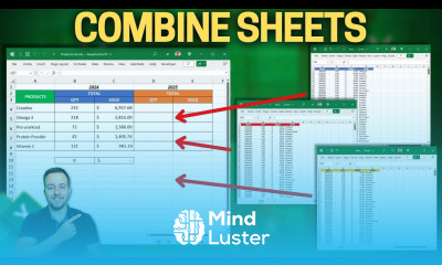 Learn Combine Multiple Excel Sheets Into One using Function Simple Solution without Power Query ...