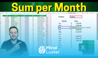Learn How to Sum per Month in Excel and add more criteria like Product ...