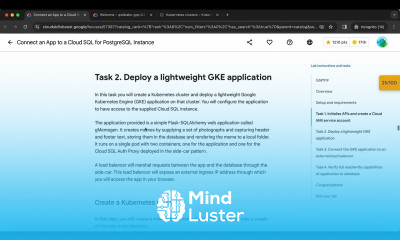 Learn Connect an App to a Cloud SQL for PostgreSQL Instance GSP919 - Mind Luster