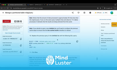 Learn Manage a partitioned table in BigQuery - Mind Luster
