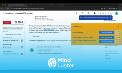 Learn Creating and managing SQL pipelines - Mind Luster