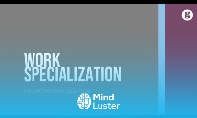 Learn Work Specialization - Mind Luster