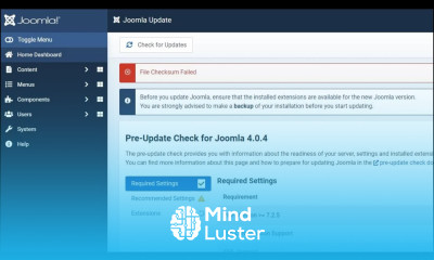 Learn How to Fix Joomla 4 File Checksum Failed When Updating - Mind Luster
