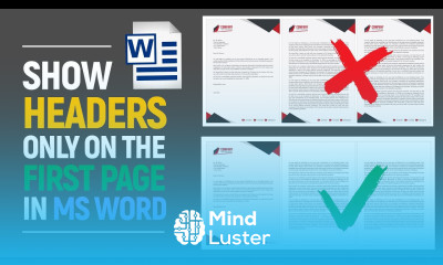 Learn How to Keep Headers Only on the First Page in MS Word 2016 2019 2021 - Mind Luster