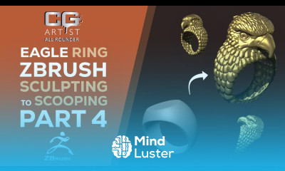 Learn zbrush jewelry eagle Ring pt 4 vdm in zbrush - Mind Luster