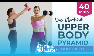 Learn LIVE 40 Minute Upper Body Pyramid Workout HIIT Arms with Weights ...