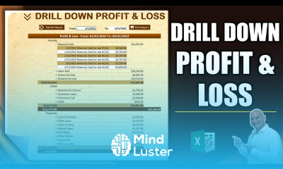 Learn How To Create A Drill Down Profit Loss Statement In Excel From Scratch FREE DOWNLOAD ...