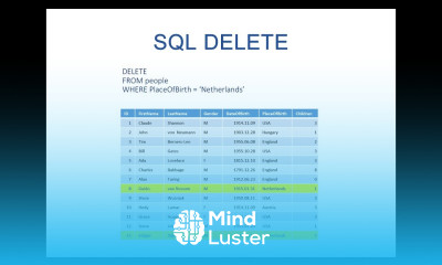 Learn The SQL DELETE Statement - Mind Luster