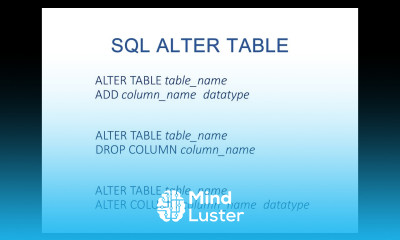 Learn The SQL Alter Table Statement - Mind Luster