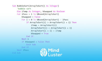 Learn Bubble Sort 4 – VB NET Implementation Enhancements - Mind Luster