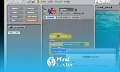 Learn Scratch Programming Shark Attack Game 6 - Mind Luster