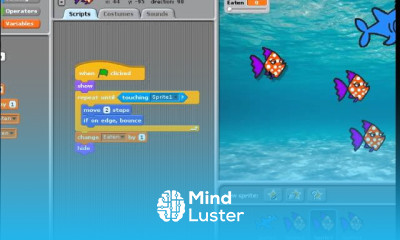 Learn Scratch Programming Shark Attack Game 7 - Mind Luster