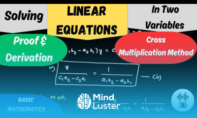 Learn Solving Linear Equations In Two Variables Cross Multiplication ...