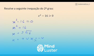 Learn Inequação do 2º grau - Mind Luster